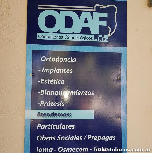 Odaf Odontología: teléfono y horarios - Doctor Melo 2415, Lanús Oeste